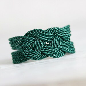 Emerald Green Bracelet Infinity Knot Bracelet Dark Green Rope Bracelet ...
