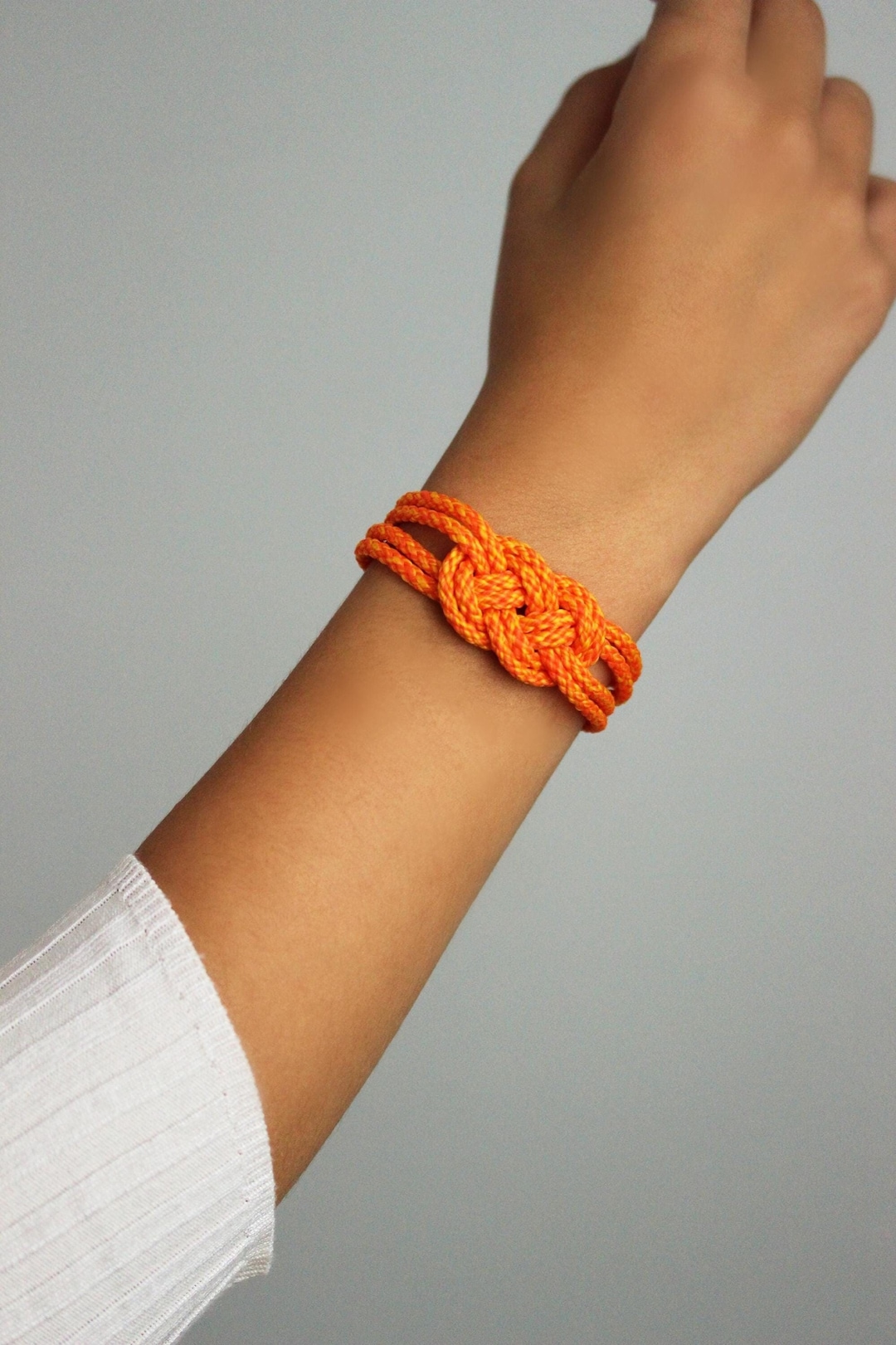 Bright Orange Bracelet Orange Rope Knot Bracelet Unique Rope Bracelet ...