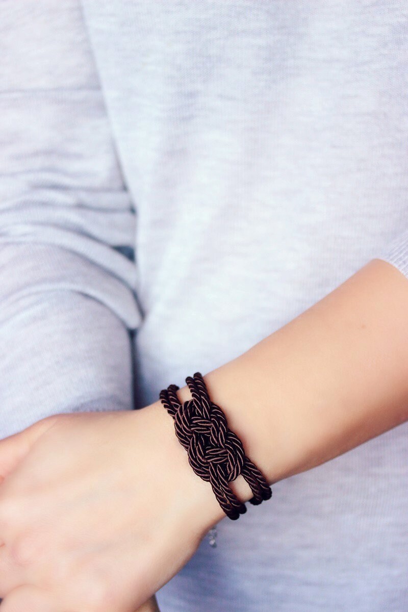 Dark Brown Bracelet Brown Rope Knot Bracelet Rope Bracelet | Etsy