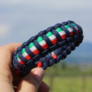 Blue Navy Italian Team Paracord Braided Bracelet Italy Sports Team ...