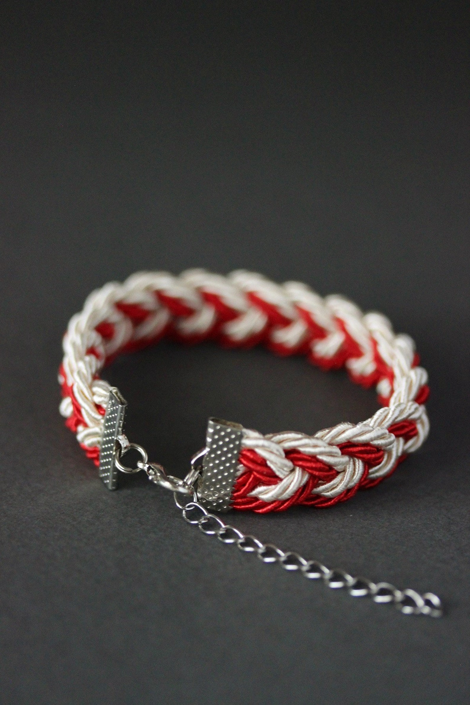 Braided Cord Bracelet Summer Red White Rope Bracelet Turks - Etsy