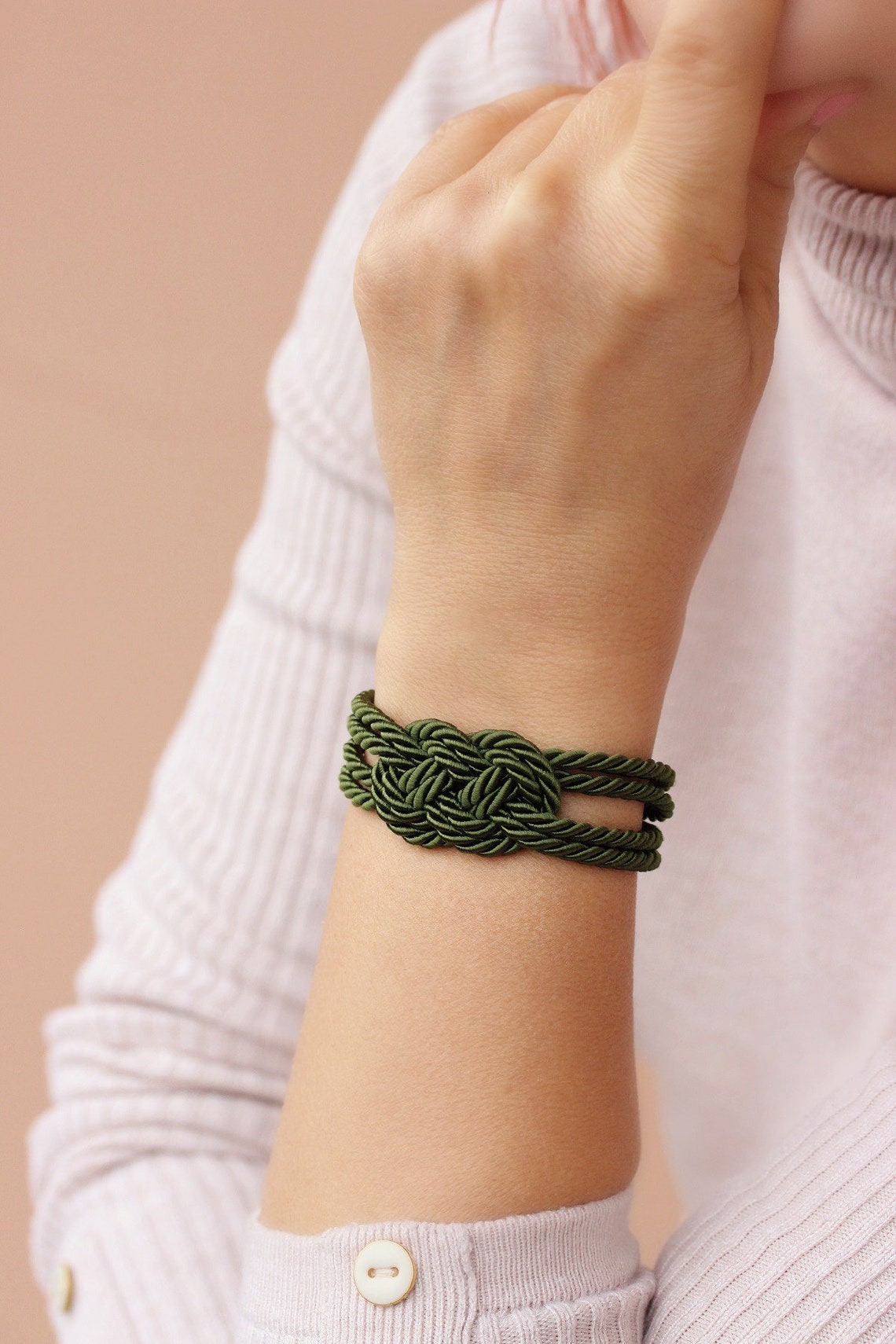 Forest Green Bracelet Rope Knot Bracelet Green Rope Bracelet - Etsy