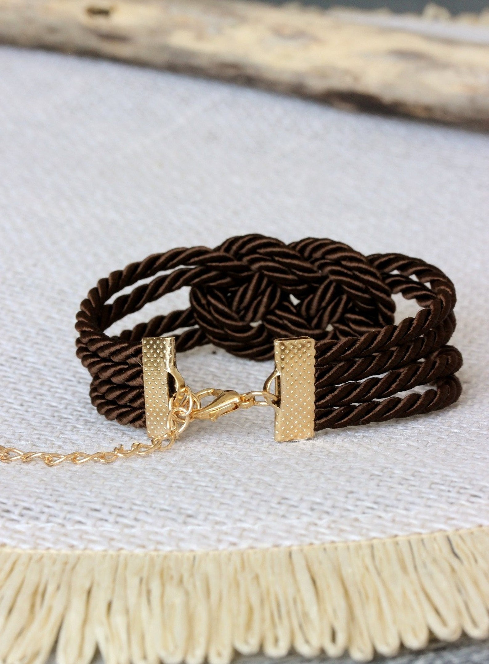 Dark Brown Bracelet Brown Rope Knot Bracelet Rope Bracelet - Etsy