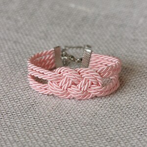 Delicate Pink Knot Bracelet Rope Knot Bracelet Baby Shower Gift Pink ...