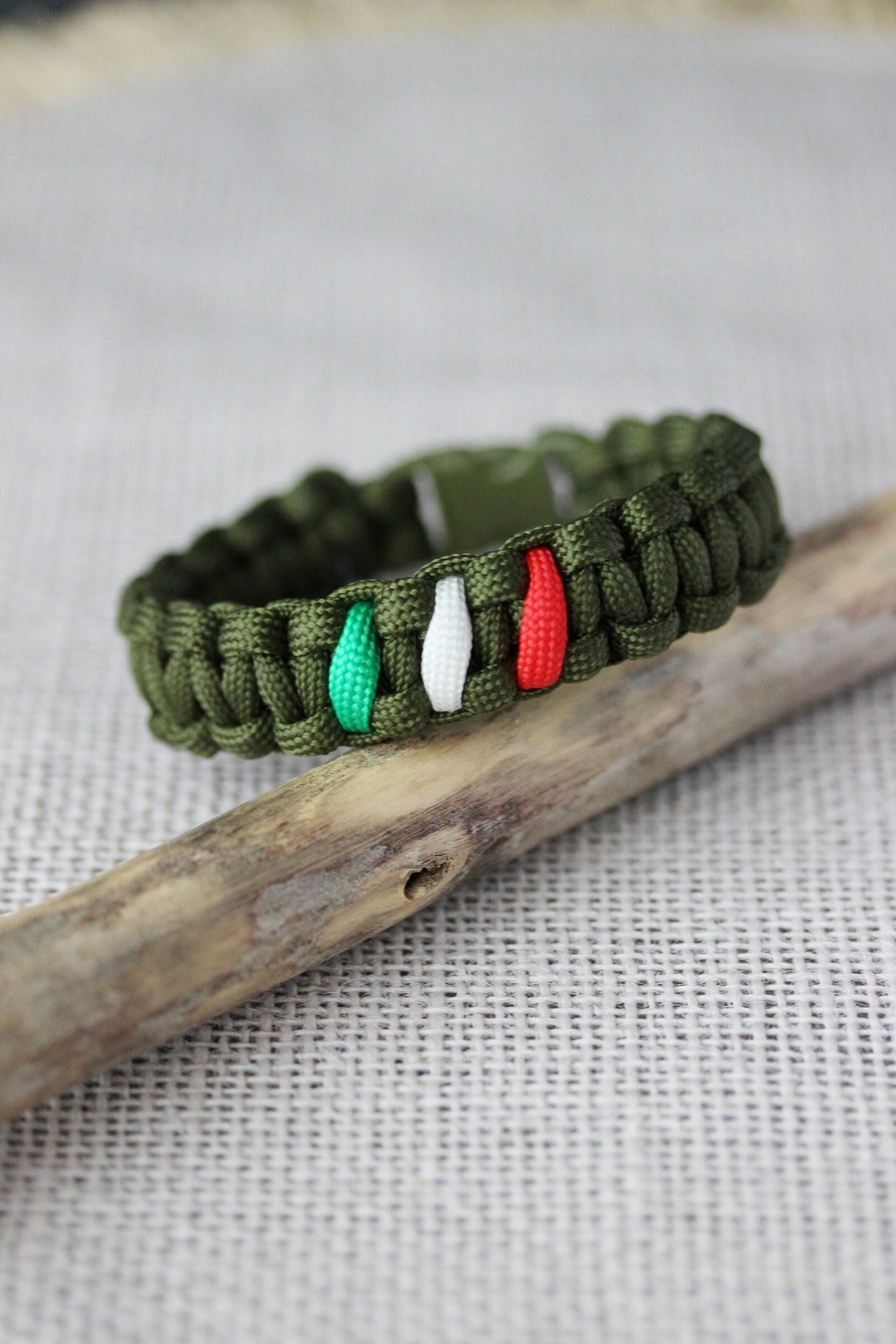 Army Green Paracord Braided Bracelet Italian Flag Bracelet Origin Flag ...
