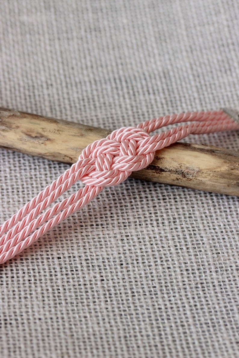 Delicate Pink Knot Bracelet Rope Knot Bracelet Baby Shower - Etsy