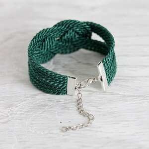 Emerald Green Bracelet Infinity Knot Bracelet Dark Green Rope Bracelet ...