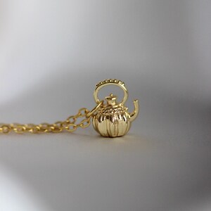 Tiny Gold Tone Teapot Pendant Gold Teapot Charm Necklace Kettle Pendant ...