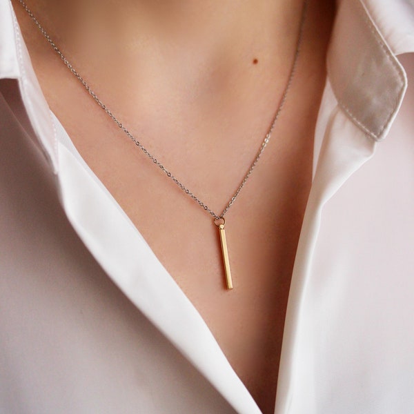 Gold Stick Necklace - Etsy