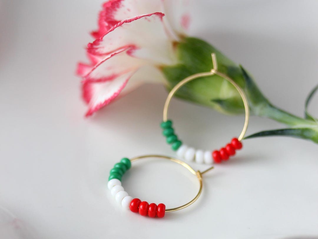 Italian Flag Earrings Italian Hoop Earrings Gift for Italian Women ...