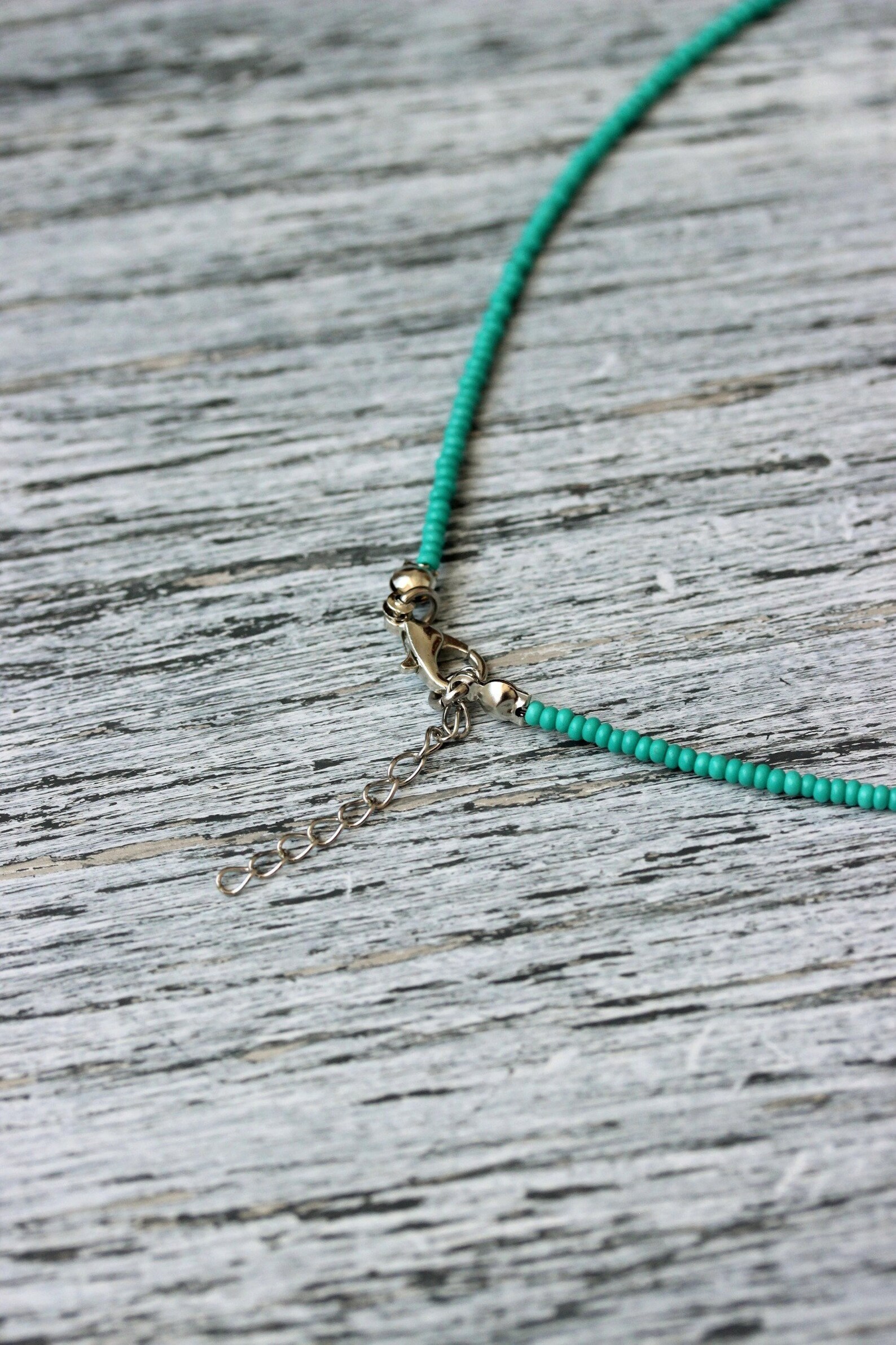 Thin Turquoise Color Choker Necklace Dainty Blue Green - Etsy