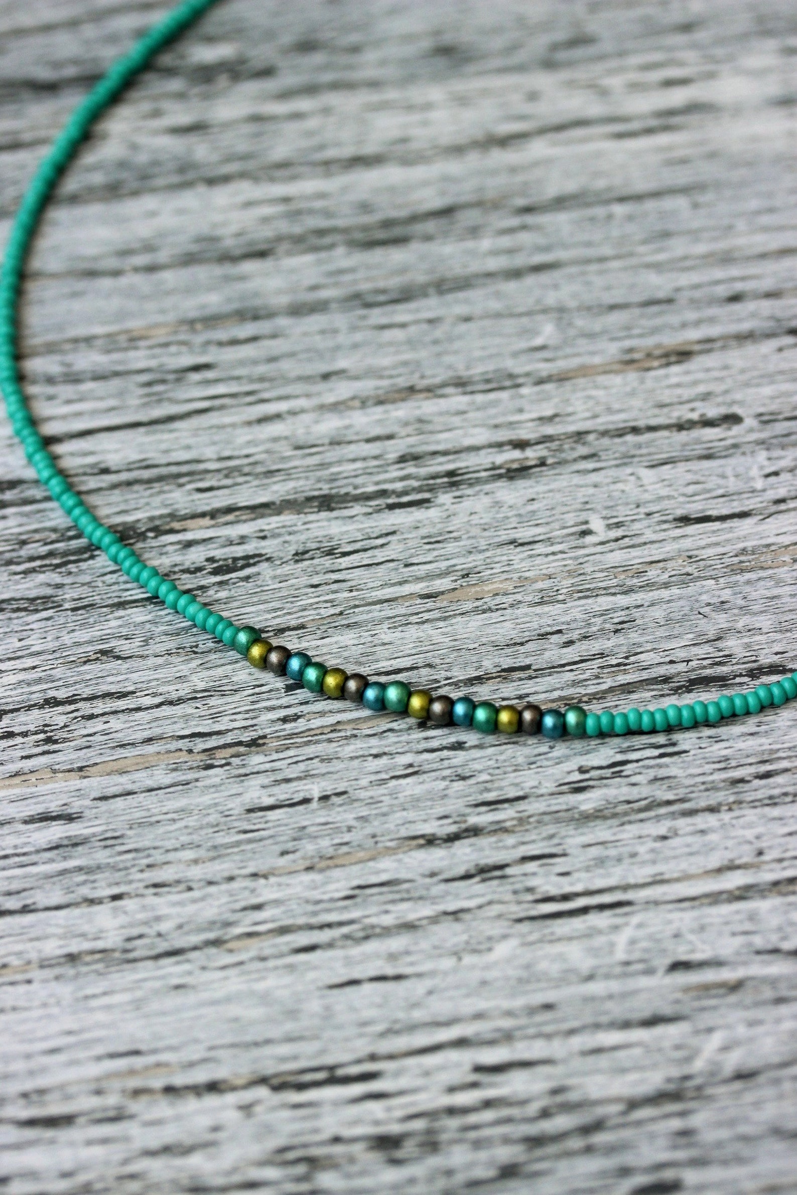 Thin Turquoise Color Choker Necklace Dainty Blue Green - Etsy