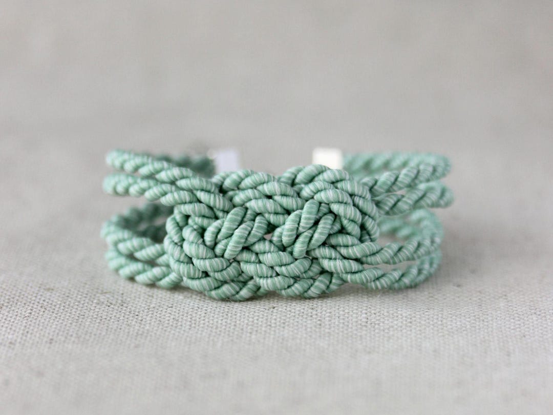 Mint Green Rope Bracelet Cotton Rope Bracelet Sailor Knot Bracelet ...