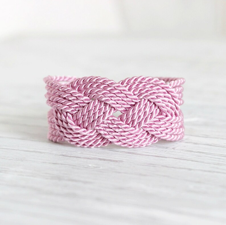 Pink Knot Bracelet Rope Knot Bracelet Pink Rope Bracelet Knot | Etsy