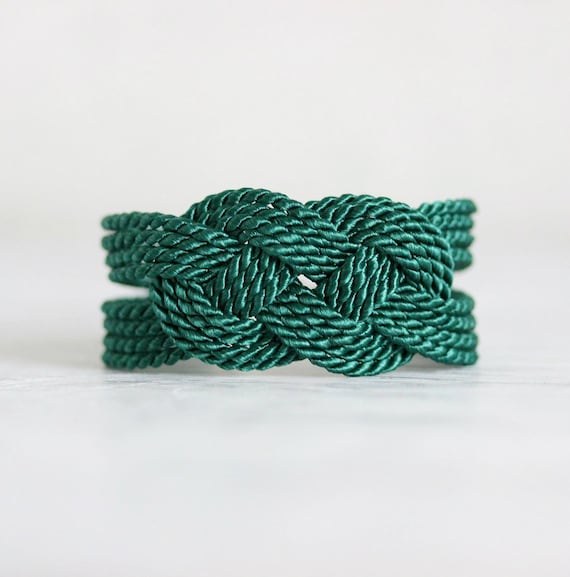 Emerald Green Bracelet Infinity Knot Bracelet Dark Green Rope | Etsy