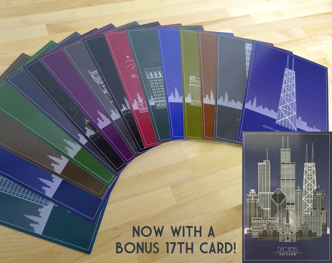 Chicago Architecture Postcards - Set of 17 - Etsy