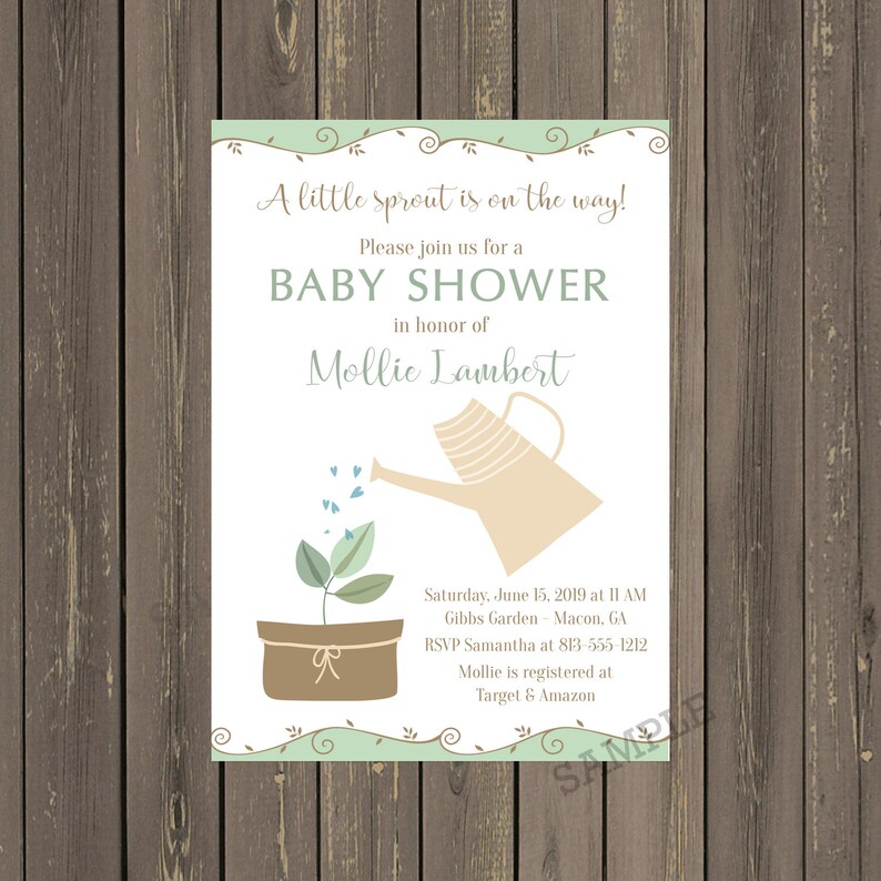 Little Sprout Baby Shower Invitation Gardening Baby Shower | Etsy