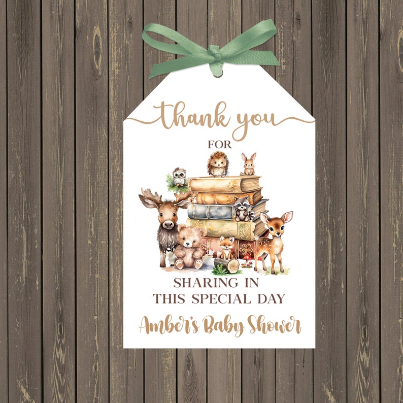 Woodland Animals Baby Shower Invitations: Forest Books Theme (printable ...