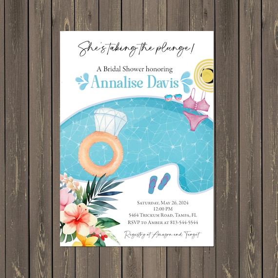 Pool Party Bridal Shower Ideas Tropical Pool Party Bridal/Wedding