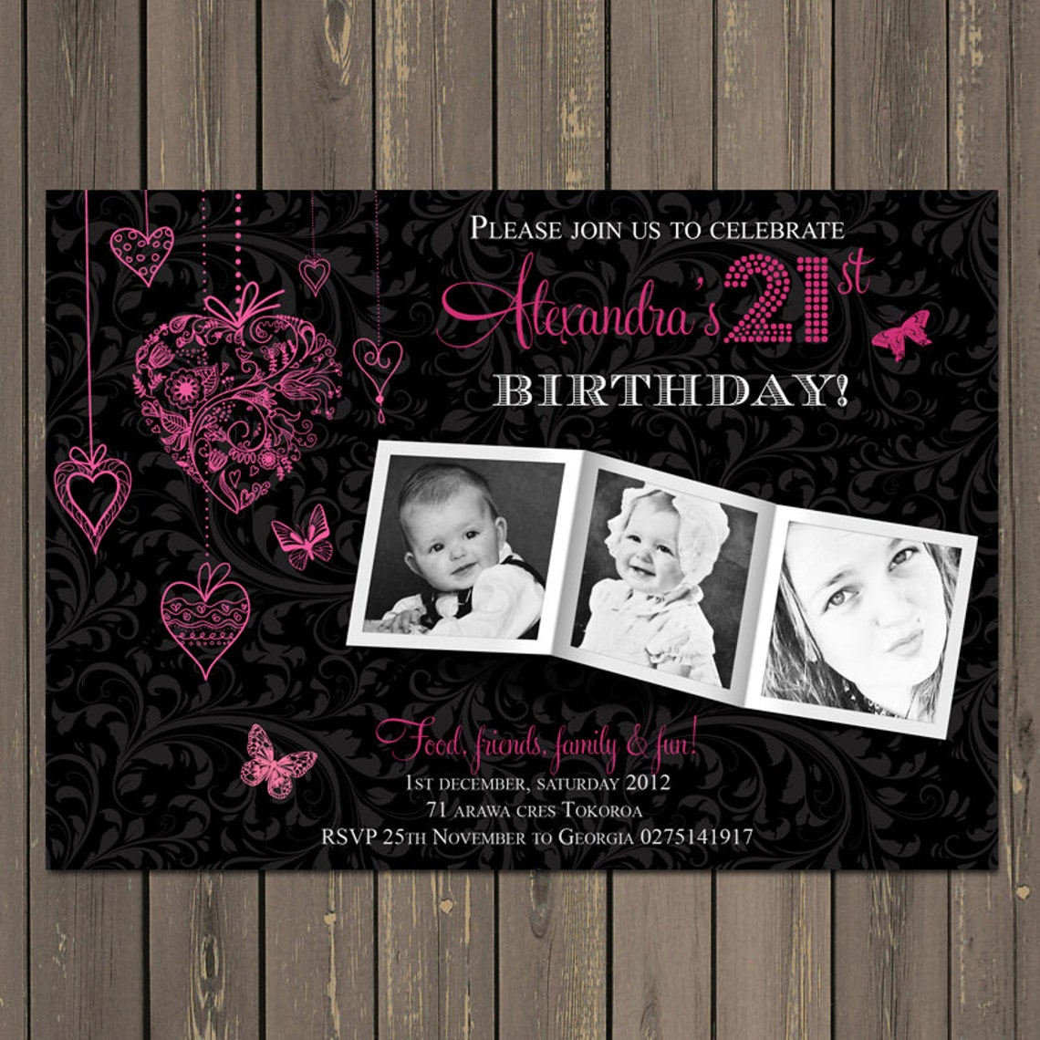 21st Birthday Party Invitation Adult Birthday Invite Photo Etsy