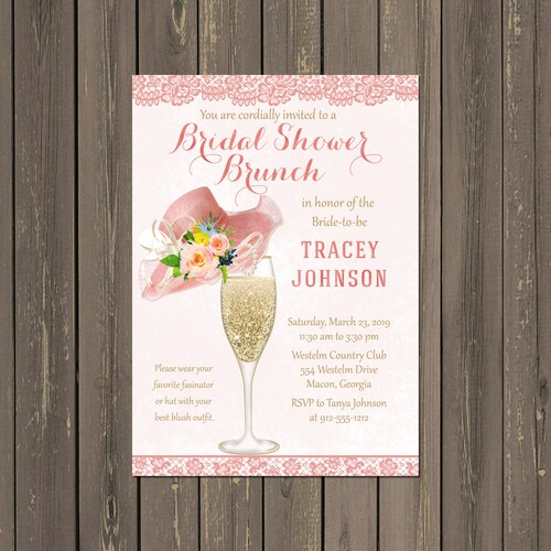 Fancy Hat Bridal Shower Invitation Fascinator Bridal Shower - Etsy