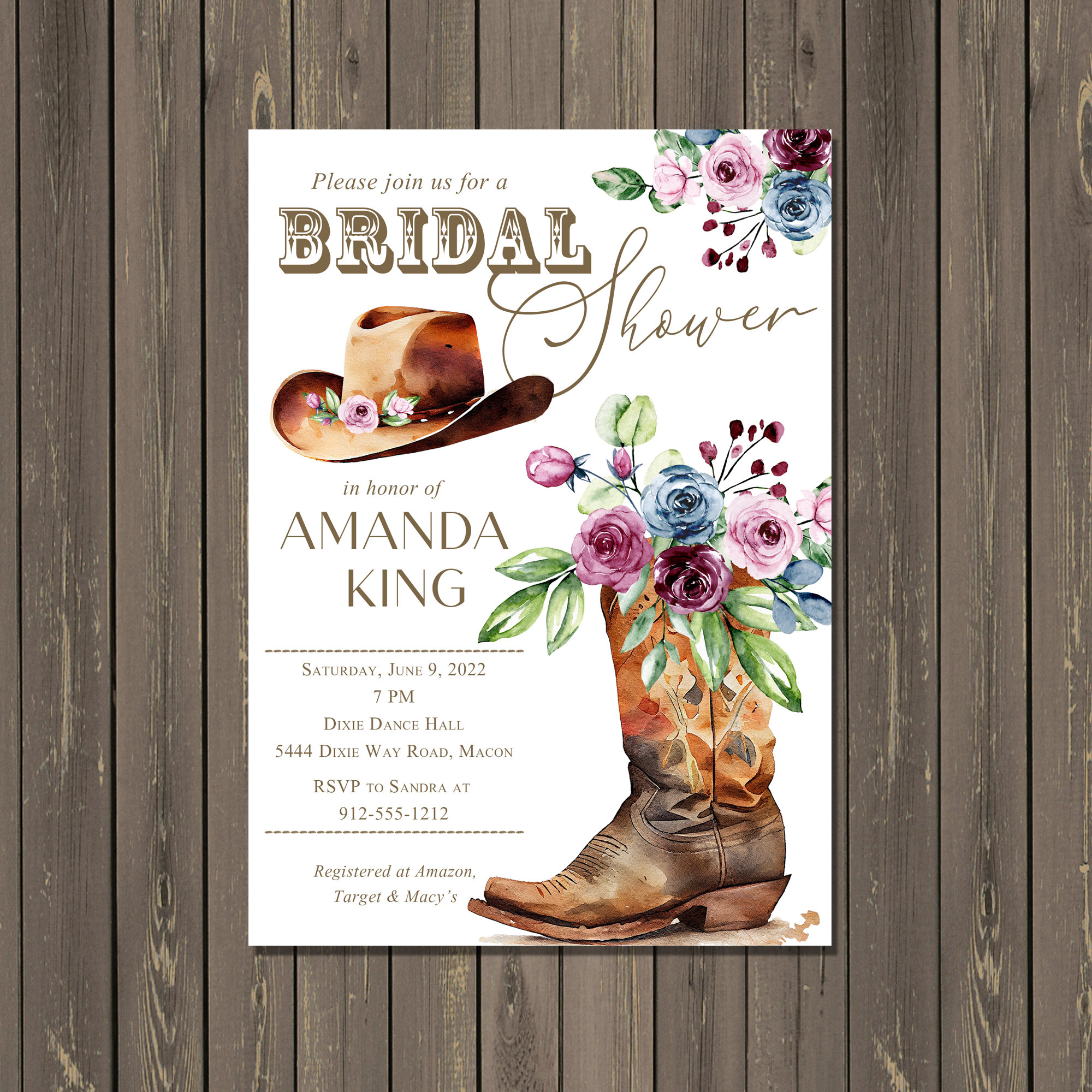 Western Bridal Shower Invitations