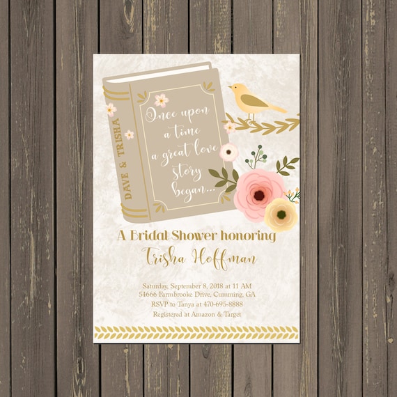 Book Bridal Shower Invitation, Library Bridal Shower Invitation ...