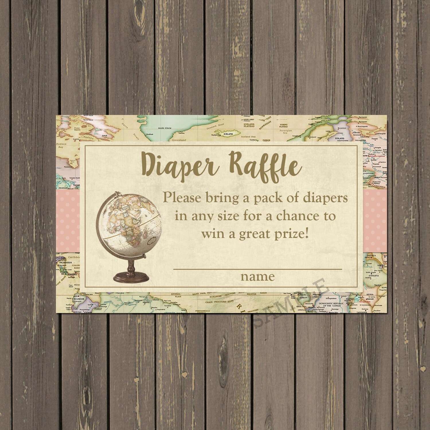 World Map Baby Shower Invitation: Globe Travel Theme (DIY or Printed ...