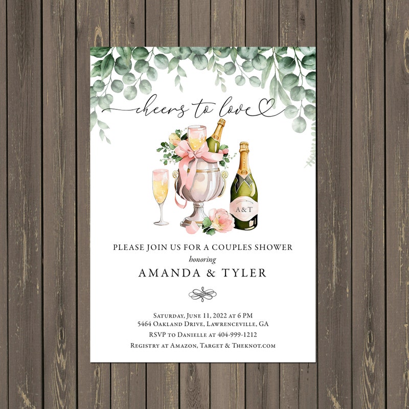 Champagne Invitation - Etsy
