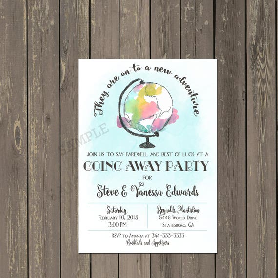 Moving Party Invitation Bon Voyage Party Invite ZGA 22007 Edit in ...