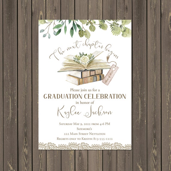 Book Graduation Invitation, Graduation Party Invitation, The Next ...
