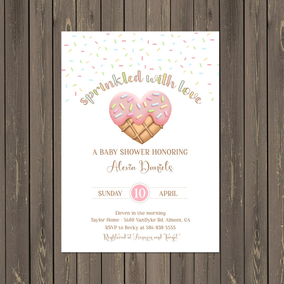 Sprinkled in Love Baby Sprinkle Shower Invitation Printable Baby ...