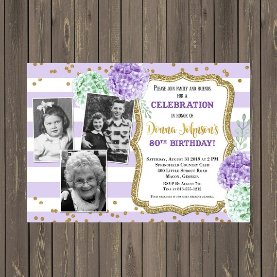 Hydrangea Birthday Party Invitation Feminine Adult Birthday | Etsy