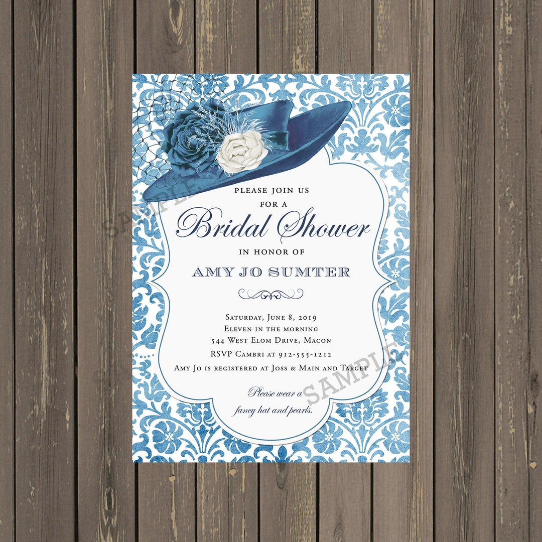 Fascinator Bridal Shower Invitation: Fancy Hat Tea Party (DIY or ...