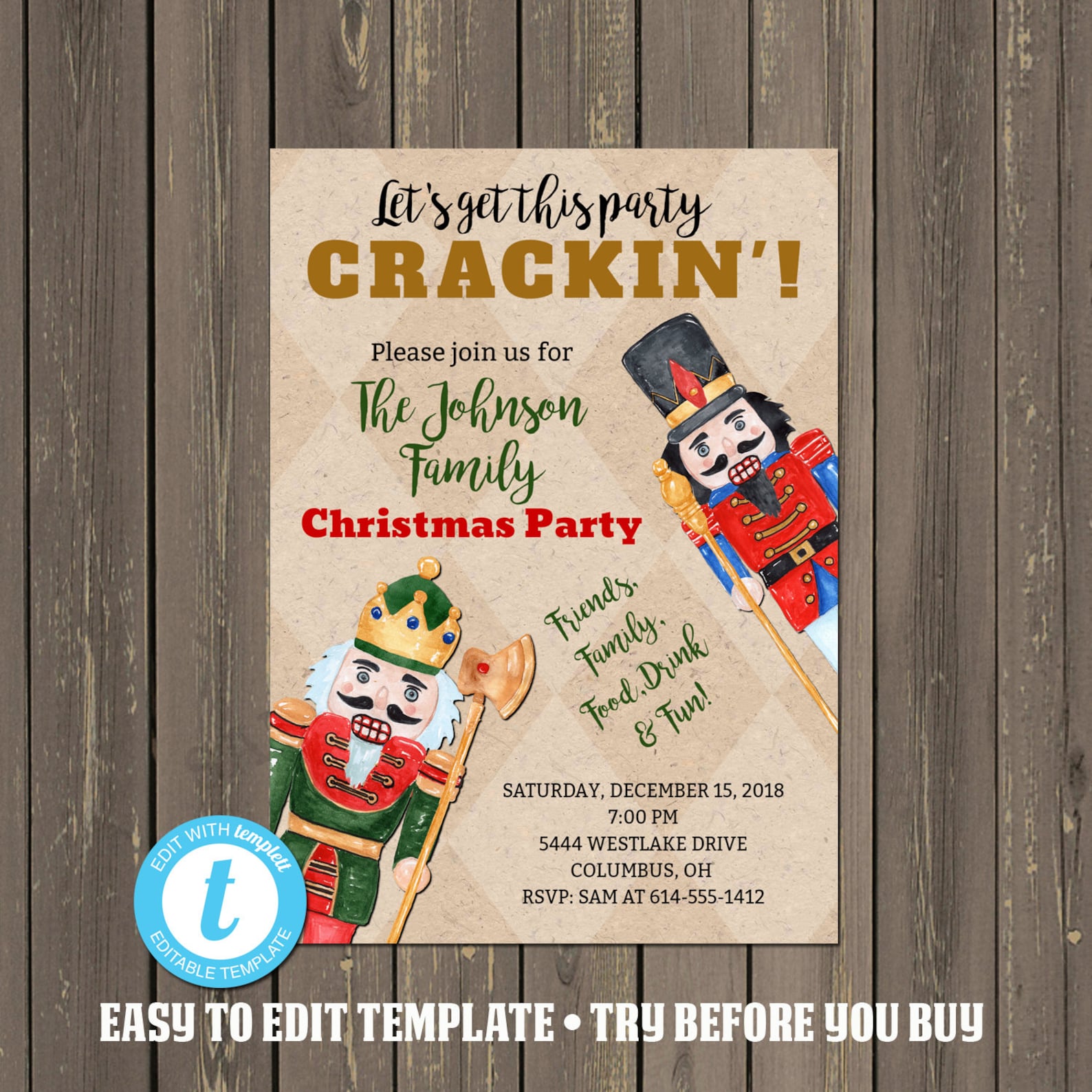 Nutcracker Holiday Party Invitation Nutcracker Christmas - Etsy