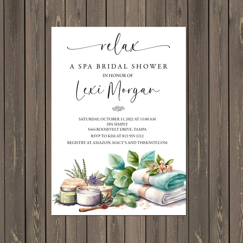 Spa Day Invitation - Etsy
