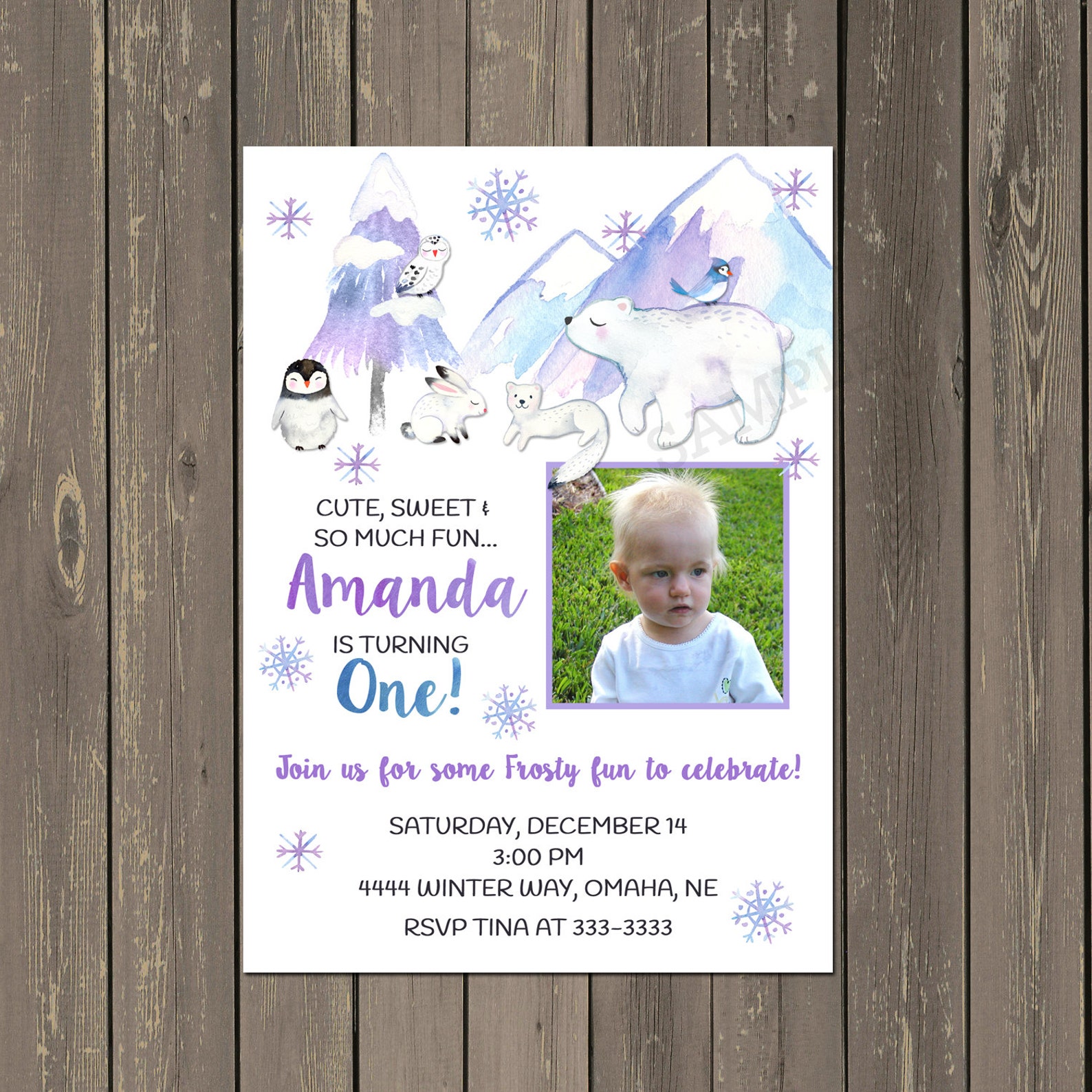 Winter Animals Birthday Invitation Winter Wonderland - Etsy