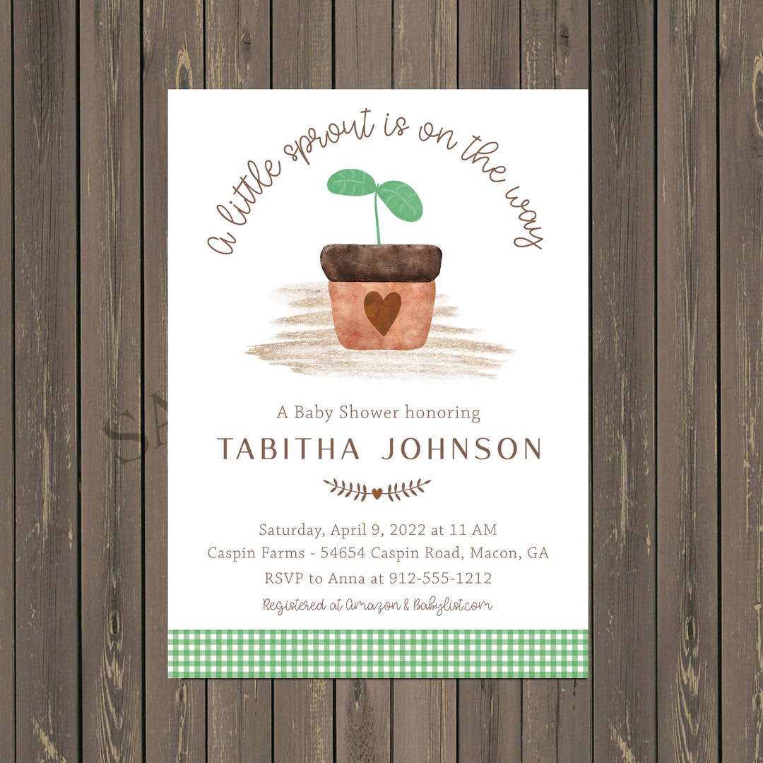 Little Sprout Baby Shower Invitation: Garden Theme (printable or ...