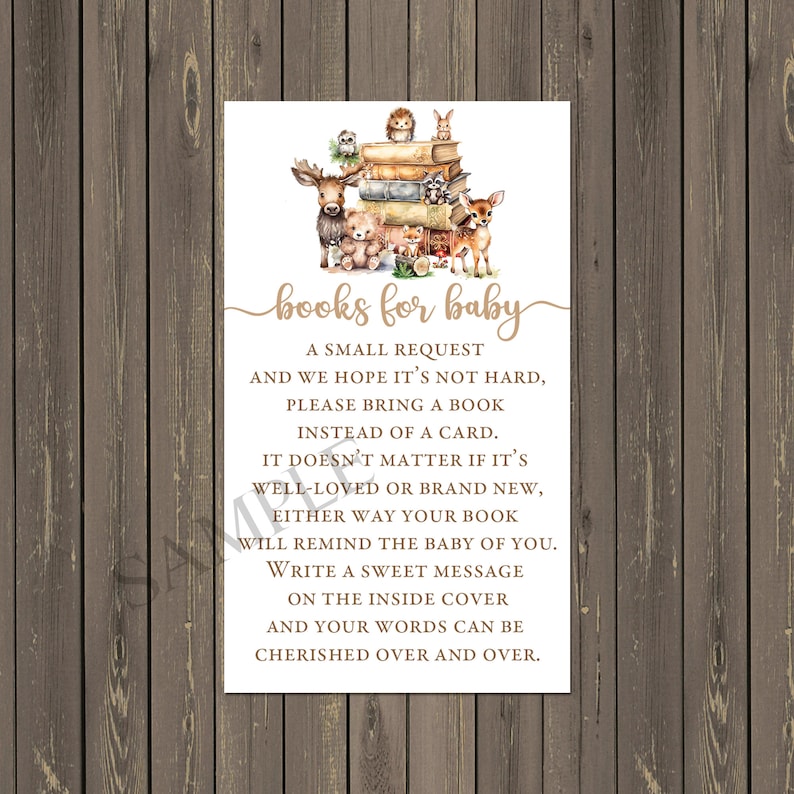 Woodland Animals Baby Shower Invitations: Forest Books Theme (printable ...