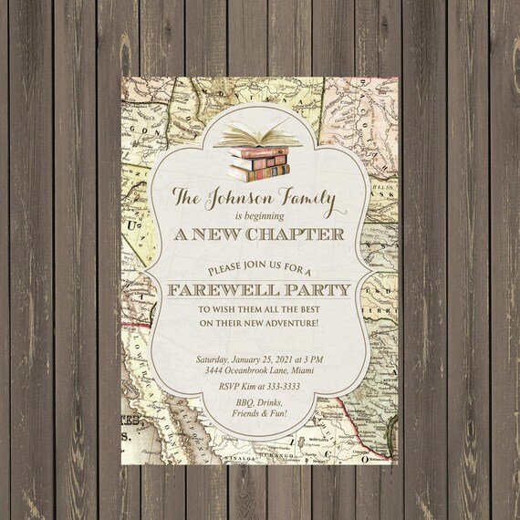 New Chapter Going Away Party Invitation Book Farewell Party - Etsy