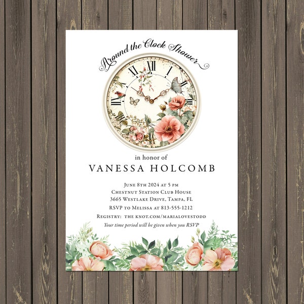 Clock Invitation - Etsy