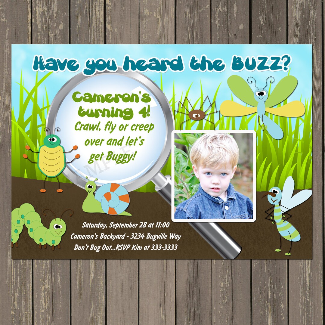 Bug Birthday Party Invitation, Bug Party Invitation, Boys Insect Themed ...