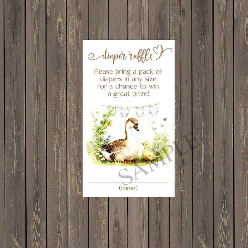 Goose Storybook Baby Shower Diaper Raffle Tickets (digital Download) - Etsy