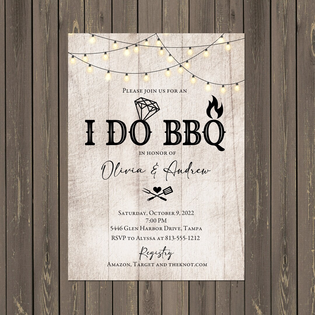 BBQ Couples Wedding Shower Invitation, Barbecue Couples Shower ...
