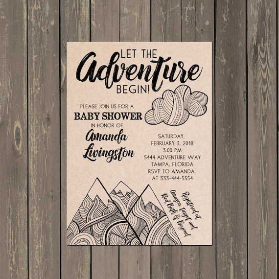 Adventure Baby Shower Invitation, Mountain Baby Shower Invitation ...