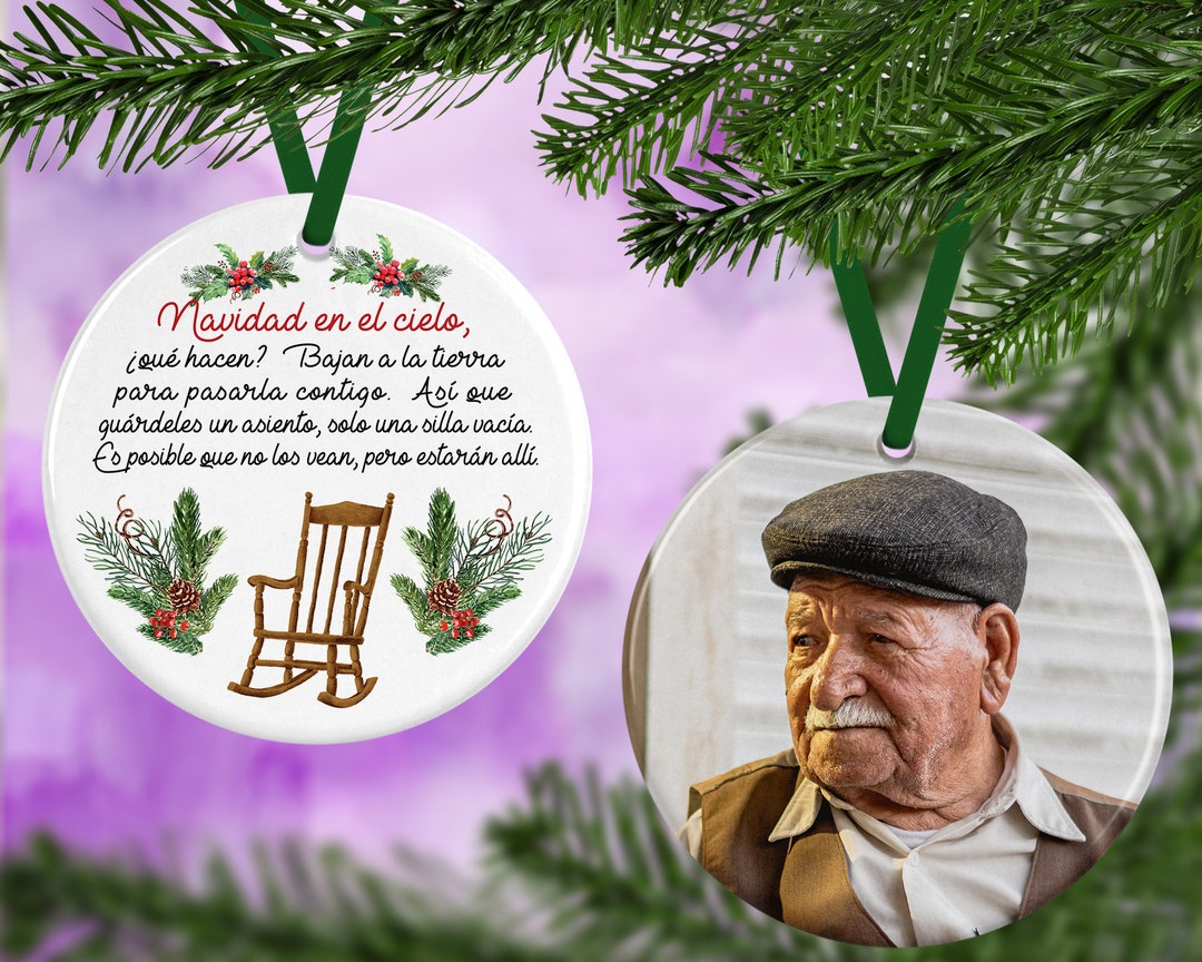 Spanish Memorial Ornament - Double Sided Ornament - Circle Ornament ...