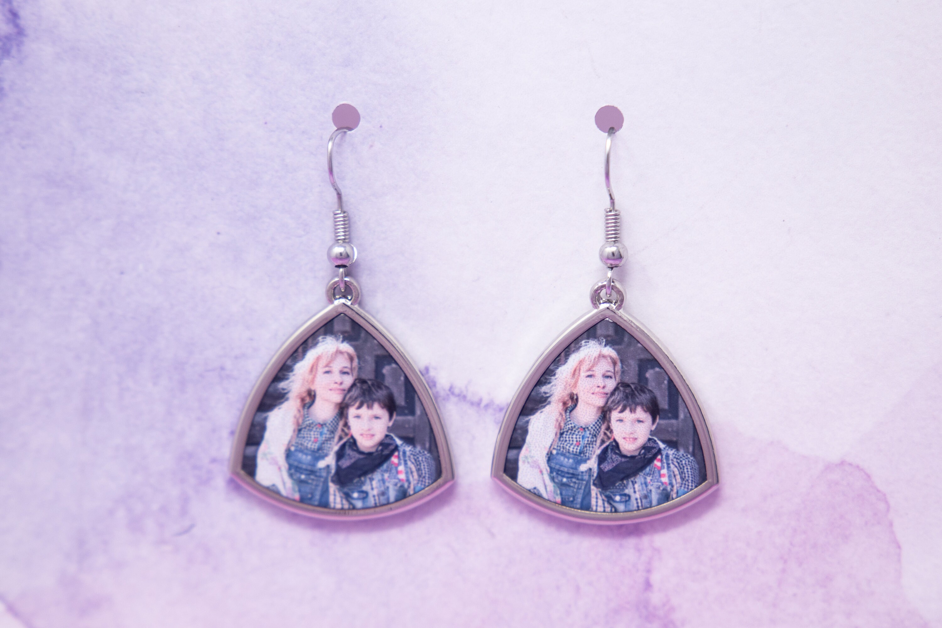 Personalized Earrings - Custom Earrings - Photo Earrings - Silver ...