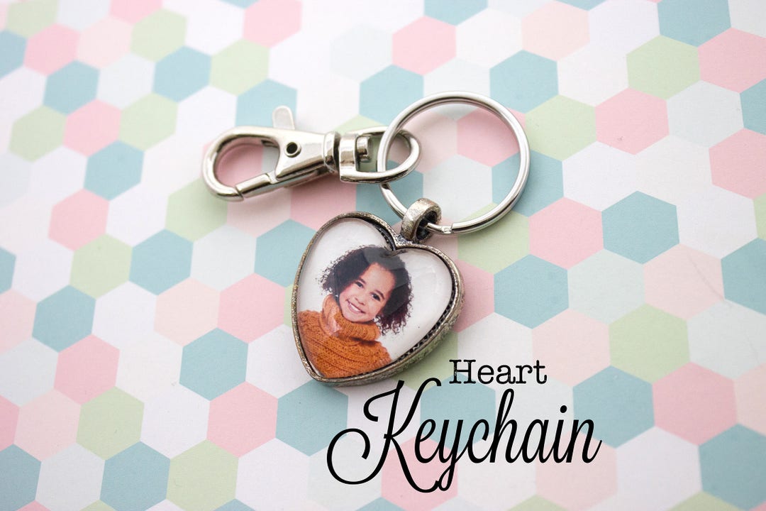 Heart Photo Keyring - Custom Photo Keychain - Personalized Key Chain ...