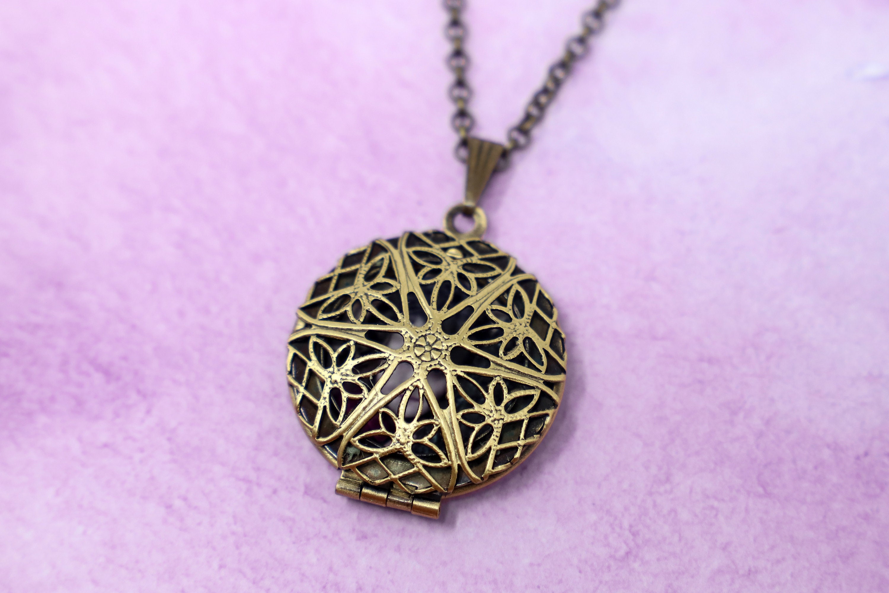 Custom Photo Locket - Filigree Locket Necklace - Personalized Gift ...