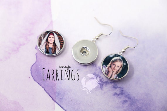 Custom Snap Earrings Photo Earrings Snap Earring Custom | Etsy